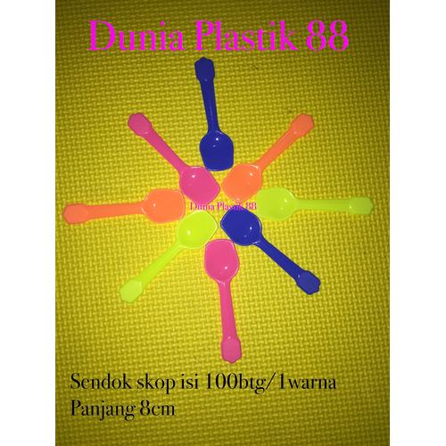 Jual @100pc SENDOK Plastik SKOP mini puding jelly ice cream KECIL WARNA ...