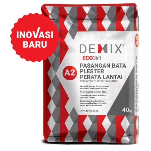 Jual MORTAR DEMIX A2 +ECO 3 IN 1 PASANG BATA MERAH/PLESTER 40 KG ...