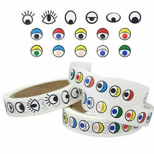 Jual Stiker Mata - New Stock Cute Self-adhesive Paper Eye Stickers Roll ...