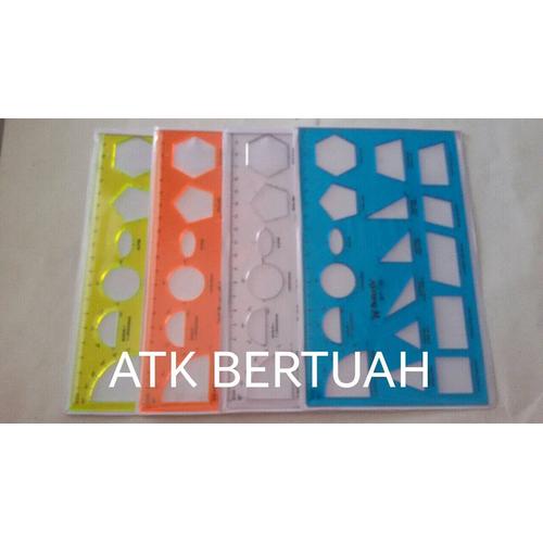 Jual PENGGARIS BANGUN DATAR GARISAN BUTTERFLY TEMPLATE RULER BT 785 ...