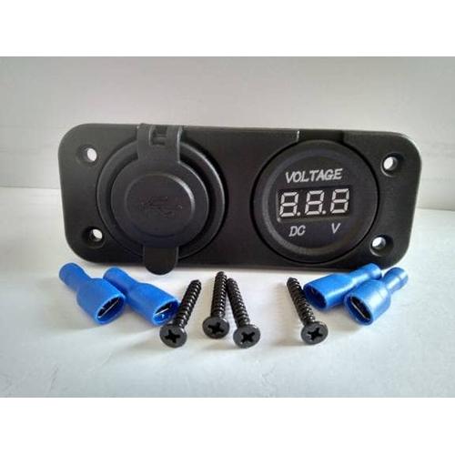 Jual Voltmeter Motor Layar Digital LED & Chager 2 Socket USB - Jakarta ...