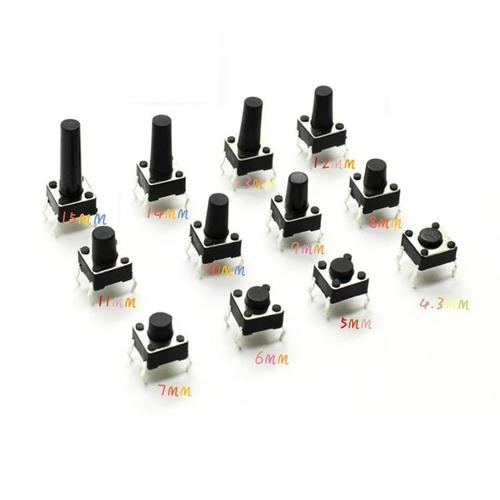 Jual Push Button 6x6x12 4pin Tactile Momentary Switch Tombol Reset ...