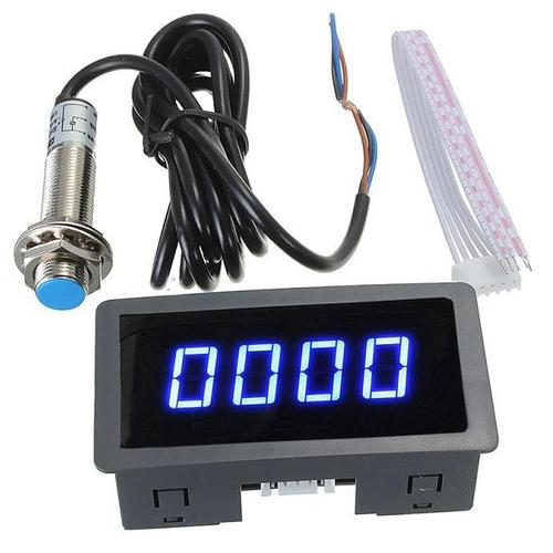 Jual Blue LED RPM Tachometer Speed Meter Hall Proximity Sensor NPN ...