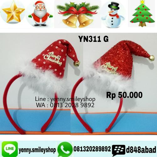Jual Bando natal topi santa anak / bisa untuk dewasa - merah polkadot ...