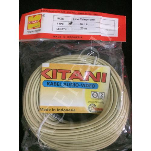 Jual Kabel LINE Telpon KITANI 20 m + Jack RJ 11 Telepon Telfon Cable ...