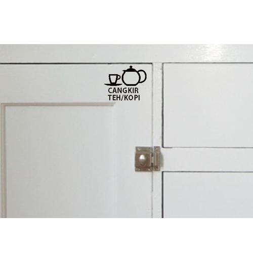 Jual Stiker Nama Cabinet Rak Kitchen Set Sticker Dapur Cangkir Teh Kopi ...