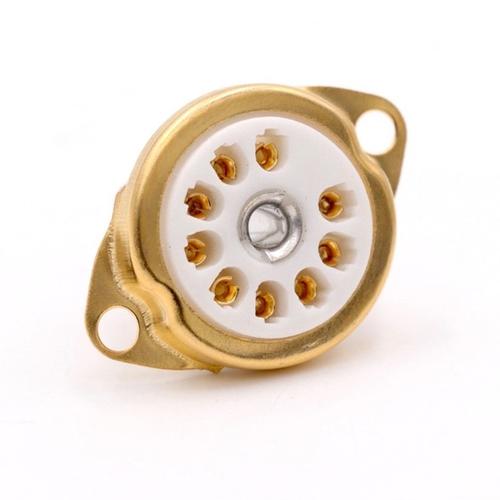 Jual Tube socket 9 pin chassis-mount 24mm gold 12AX7 12AU7 12AT7 ECC88 ...