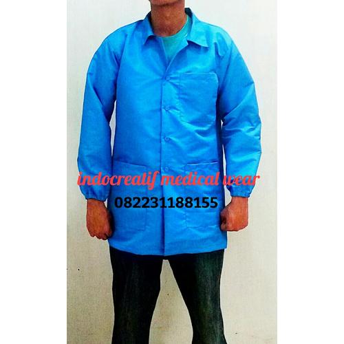 Jual Jas Laboratorium / Jas Lab Anti Air Warna Biru Muda Lengan Panjang ...