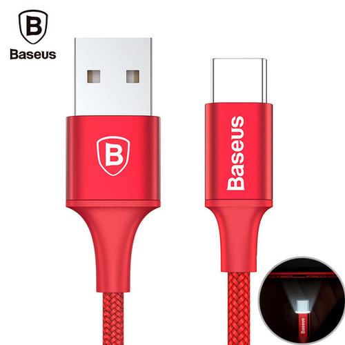 Jual BASEUS LED Light Type-C Braided Cable USB 2.0 - 2.0A 25cm RED ...