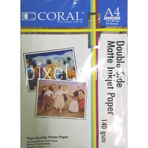 Jual Kertas Print Inkjet Mate Double Side A4 140 CORAL - Inkjet Matte ...