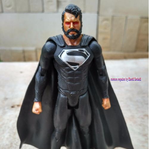 Jual Mainan figure dc Superman Black Suit headsculpt Custom Repaint ...