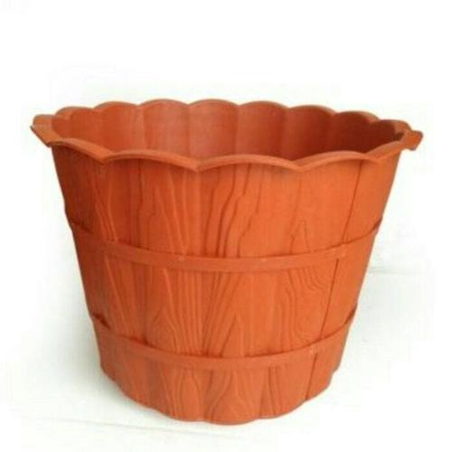 Jual pot bunga motif kayu 25 cm warna - Cokelat - Kota Tangerang ...