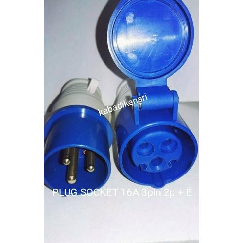 Jual INDUSTRIAL STRAIGHT PLUG + MOBILE SOCKET 3PIN 16A 2P + E BUKAN ...