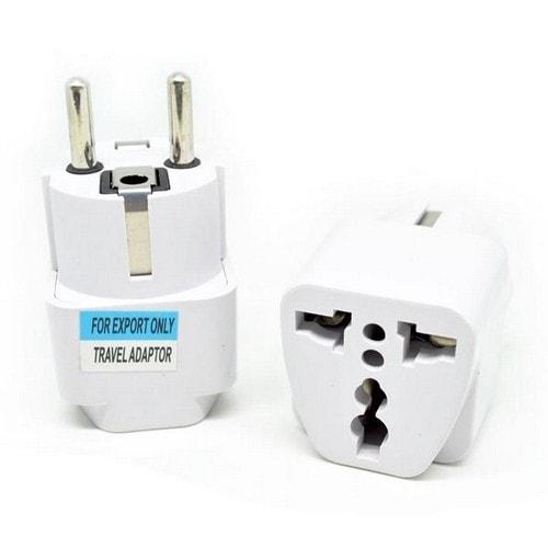 Jual Steker EU 2 Round Plug Adapter 3 Pin Plug Travel Adapter - Kota ...