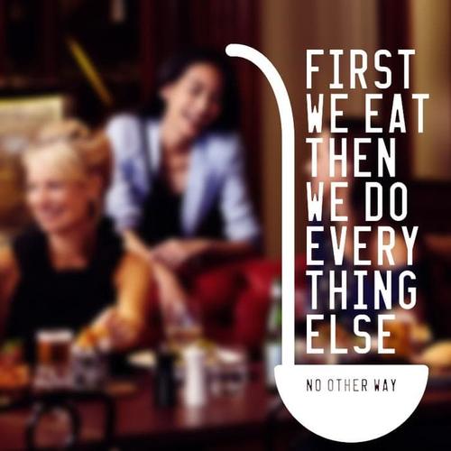 Jual Wall Stiker First We Eat Ruang Makan Cafe Sticker Dinding Kaca ...