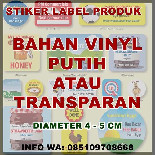 Jual Stiker Label Nama Waterproof Transparan & Putih Vinyl 5 cm - Kab ...