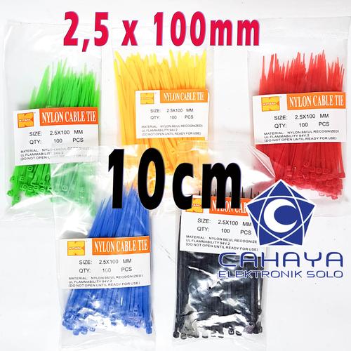 Jual Tali Kabel WARNA 10cm Kabeltis Cable Tie 2,5mm Plastik Hitam ...
