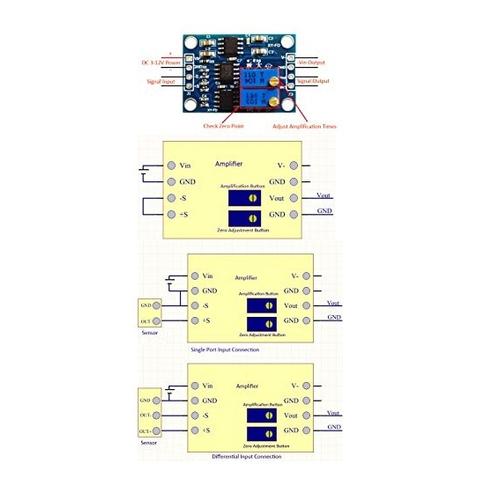 Jual AD620 Microvolt Millivolt Signal Amplifier Module 1.5-1000 Gain ...