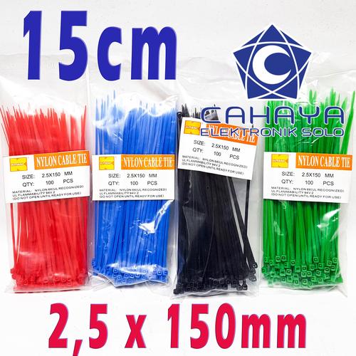 Jual Tali Kabel WARNA 15cm Kabeltis Cable Tie 2,5mm Plastik Hitam ...