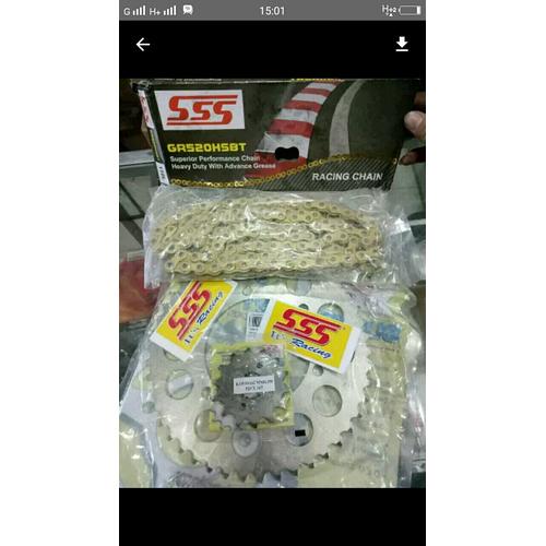 Jual gear set sss 520 hsbt rantai gold sss 520L Original ninja 250 dll ...