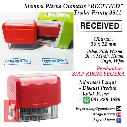 Jual Stempel Warna Otomatis RECEIVED - Trodat Printy 3911 - Jakarta Pusat - Bagus Stamp | Tokopedia