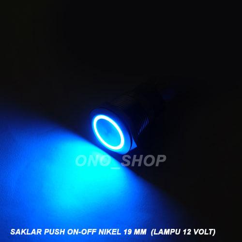 Jual Saklar Push On Off Nikel Blue Led 19 MM ( Lampu 12 Volt ...