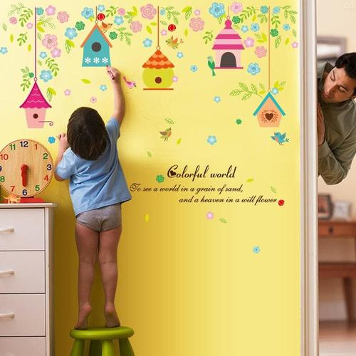 Jual METH WALLSTICKER WALL STICKER 50X70 SK7094 LITTLE HOUSE BIRD - Kab ...