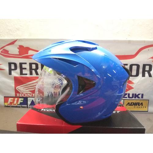 Jual Helm Hiu ARROW / Double Visor / Half Face Helmet / SNI BLUE MILD ...