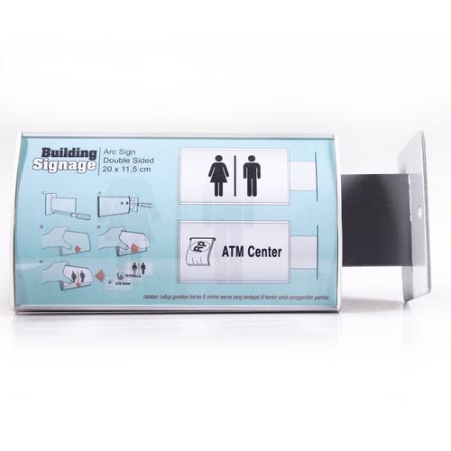 Jual Building Signage Papan Info Curve Frame 2 Sided Horizontal 70x16 ...