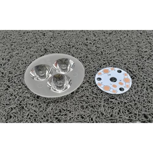 Jual Pcb aluminium round led hpl bulat 1w 3w 3 di seri + lensa lens ...