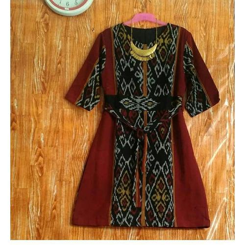 Jual dress tenun rote merah - Kab. Jepara - baju dan kain tenun | Tokopedia