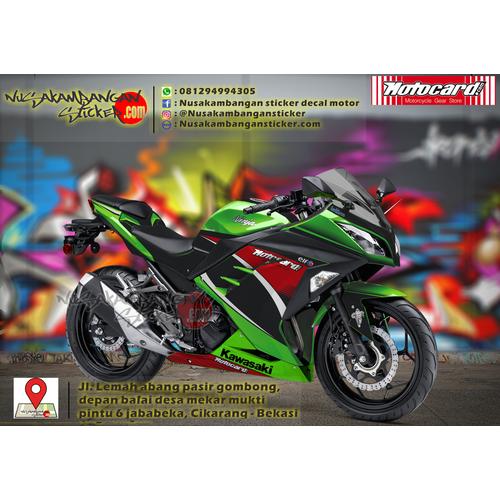 Jual Decal Striping Kawasaki Ninja 250 FI Motocard Hijau Merah 031 ...