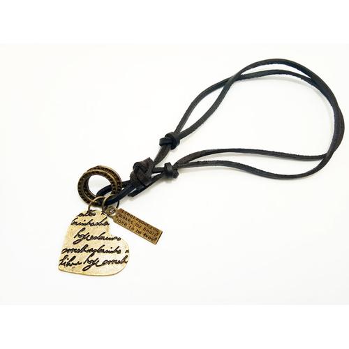 Jual VeE Kalung Kulit Retro Liontin Love - Liontin Pria Wanita - Kota ...