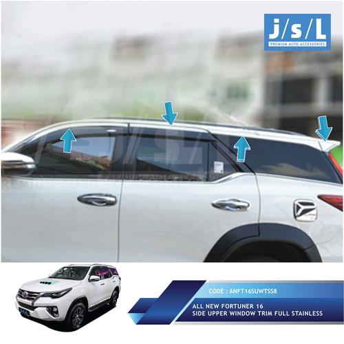 Promo All New Fortuner Side Upper Window Trim FullSet Stainless Cicil 0 ...