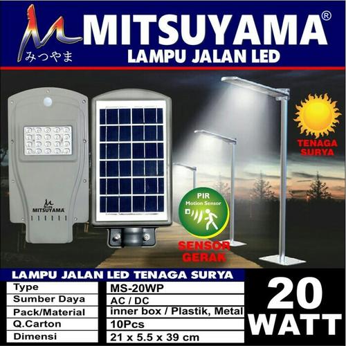 Jual Lampu Jalan LED Tenaga Surya 20 Watt Sensor Gerak Mitsuyama MS-20WP - Jakarta Utara ...