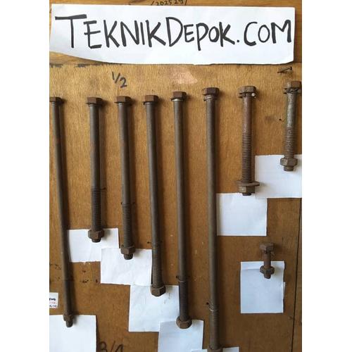Jual baut 1/2 inch x 12 inch baut hitam 1/2 inch x 12 inch baut besi ...
