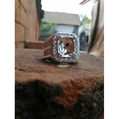 Jual emban cincin perak handmade model cakar full double white sircone ...