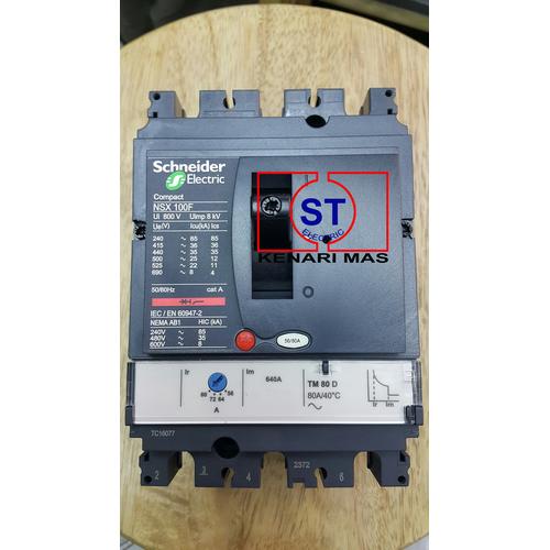 Jual Mccb NSX 100 F 3x80 Schneider TM80D 56-80A 36kA 3 Phase LV429631 - Jakarta Pusat - ST ...