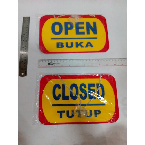 Jual Tanda OPEN (BUKA) & CLOSE (TUTUP) Signboard digantung di toko ...