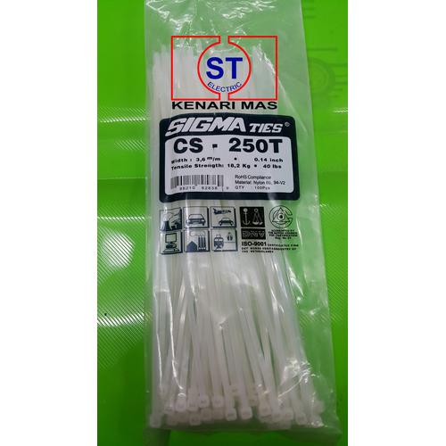 Jual Kabel Ties / Kabel Tis / Cable Tie CS 250 T PUTIH 25 cm SIGMA ...