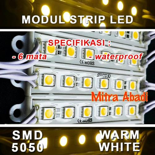 Jual LED Modul DC 12V 6 Mata Strip SMD 5050 Warm White - Jakarta Barat - Mitra Abadi LED | Tokopedia
