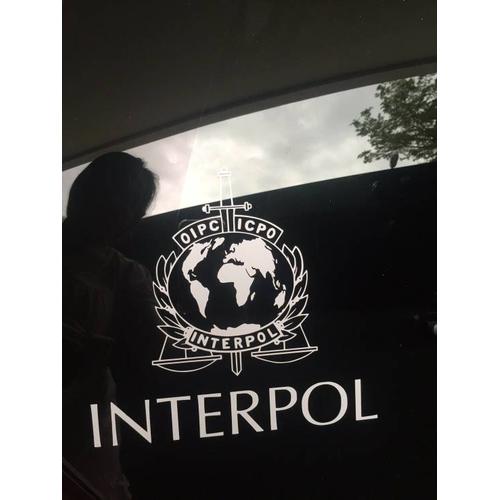 Jual Aksesoris Mobil Stiker Logo Interpol Kaca Body Car Sticker - Kab ...