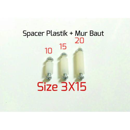Jual Spacer Spiser Spacer 3 X 15 Plastik Nylon Nilon Mur Baut M3 - Kota ...