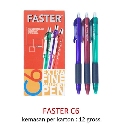 Jual Pulpen Faster C6 Cetek - Biru - Jakarta Timur - cahayakom | Tokopedia Jual Pulpen Faster C6 Cetek - Biru - Jakarta Timur - cahayakom | Tokopedia