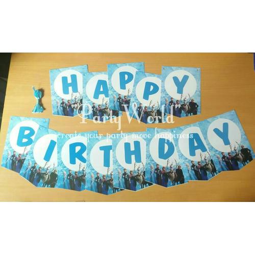 Jual Banner Ulang Tahun Frozen / Banner HBD Frozen / Banner Ultah Elsa ...