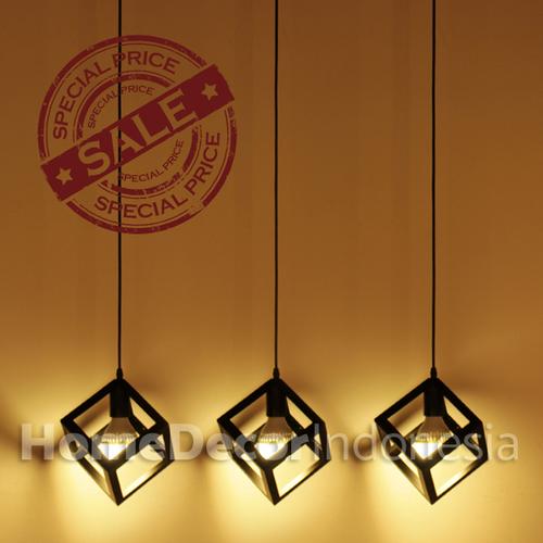Jual Lampu Gantung Frame Besi Loft Minimalis Modern Segi Empat Kubus ...