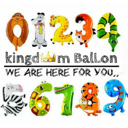 Jual Balon Foil Angka Hewan / Balon Angka / Balon Foil Angka - 0 ...