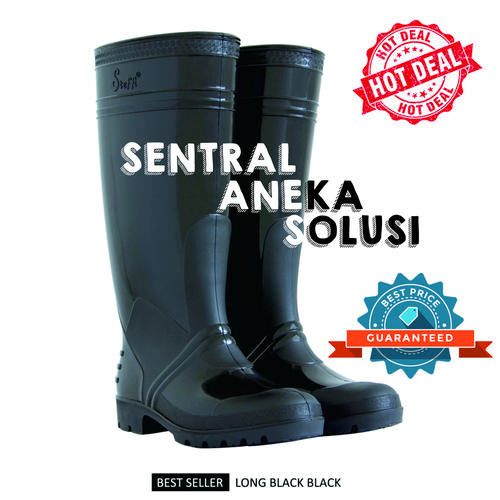 Jual steffi standar hitam hijau biru boot tinggi sepatu proyek glossy ...