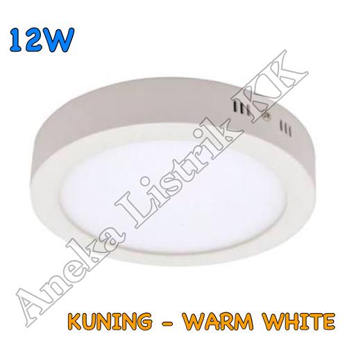 Jual LAMPU DOWNLIGHT PANEL LED 12w OUTBOW OB KUNING BULAT 12watt PLAFON ...