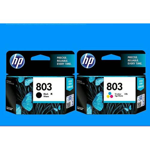 Jual Paket 1 Set Tinta Printer Cartridge HP 803 Black & Colour Original ...